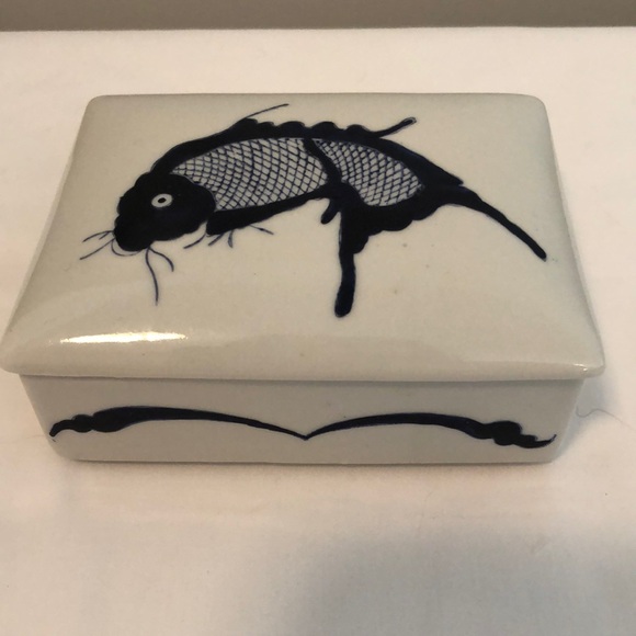 Accents | Vintage Stanley Hand Painted Blue Koi Fish Hong Kong ...